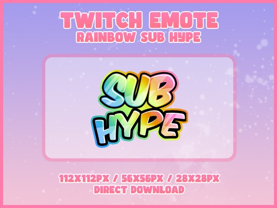 Twitch Emote Rainbow Sub Hype Instant Download 112x112px / - Etsy