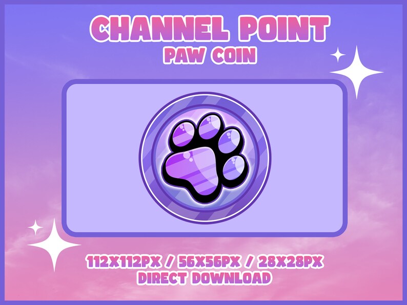 Twitch Channel Point/emote Paw Coin Instant Download 112x112px ...