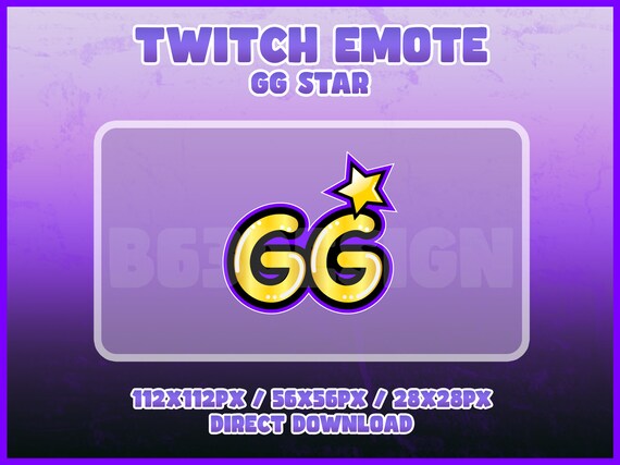 Twitch Emote GG Star Instant Download 112x112px / 56x56px - Etsy