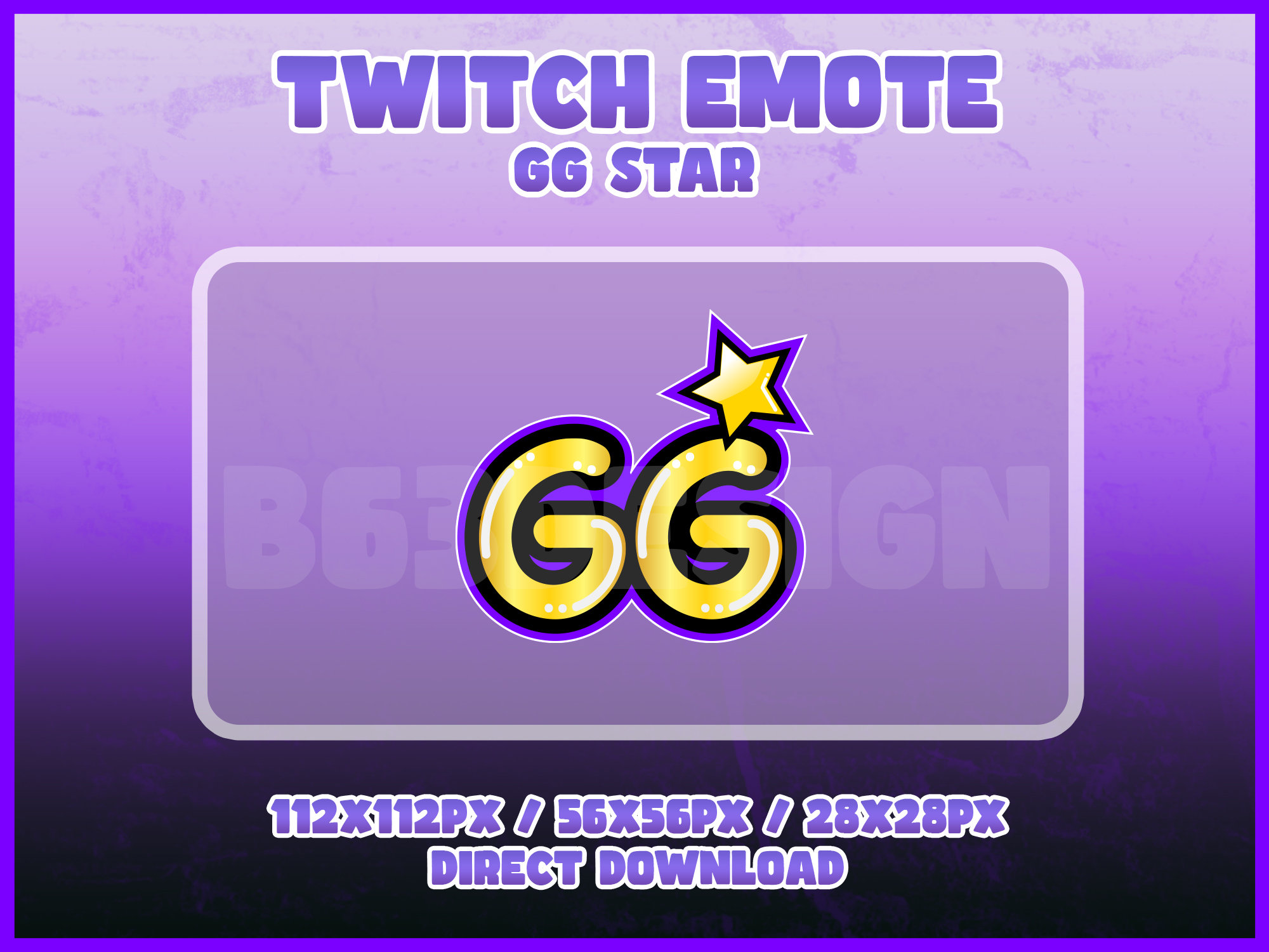 Twitch Emote GG Star Instant Download 112x112px / 56x56px / 28x28px - Etsy