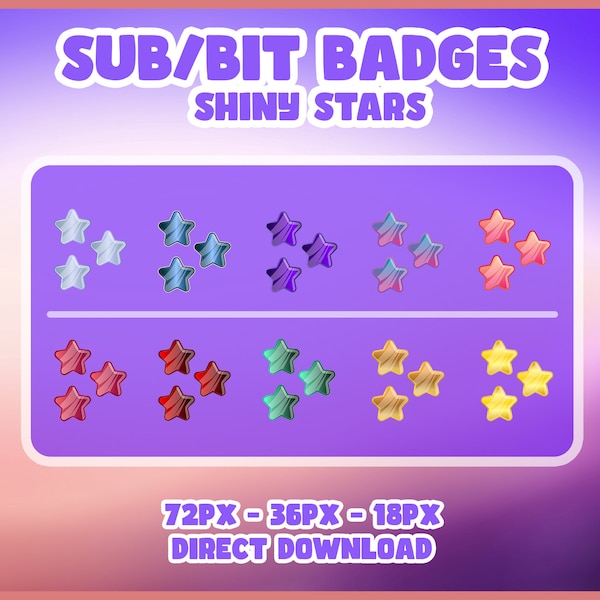Twitch bit badges stars - Etsy.de