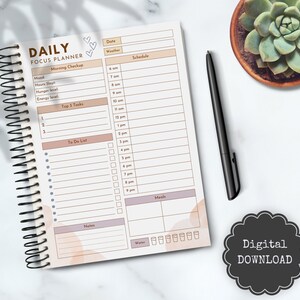 ADHD Planner Daily Planner Printable Daily Focus Planner - Etsy