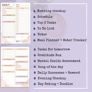 ADHD Planner Daily Planner Printable Daily Focus Planner - Etsy