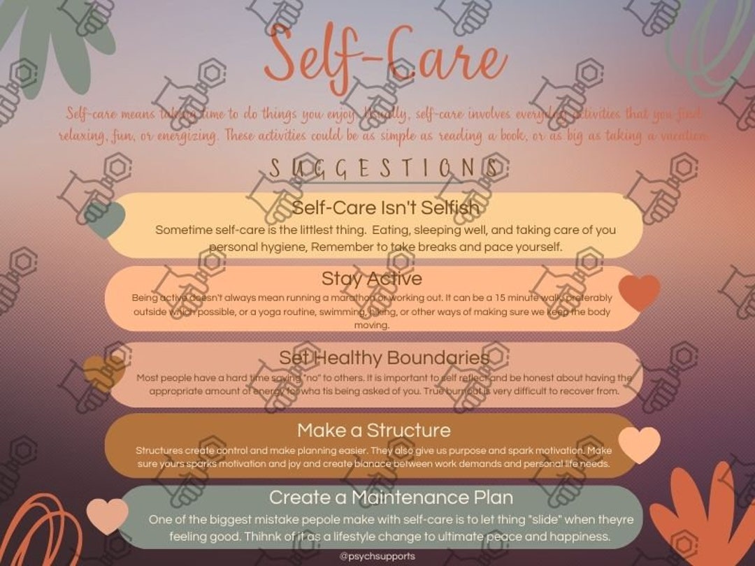 PDF Poster Self-care Prompt Worksheet - Etsy