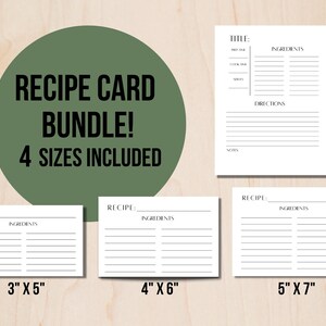 Recipe Card, Recipe Card Printable, Recipe Template, Recipe Card ...