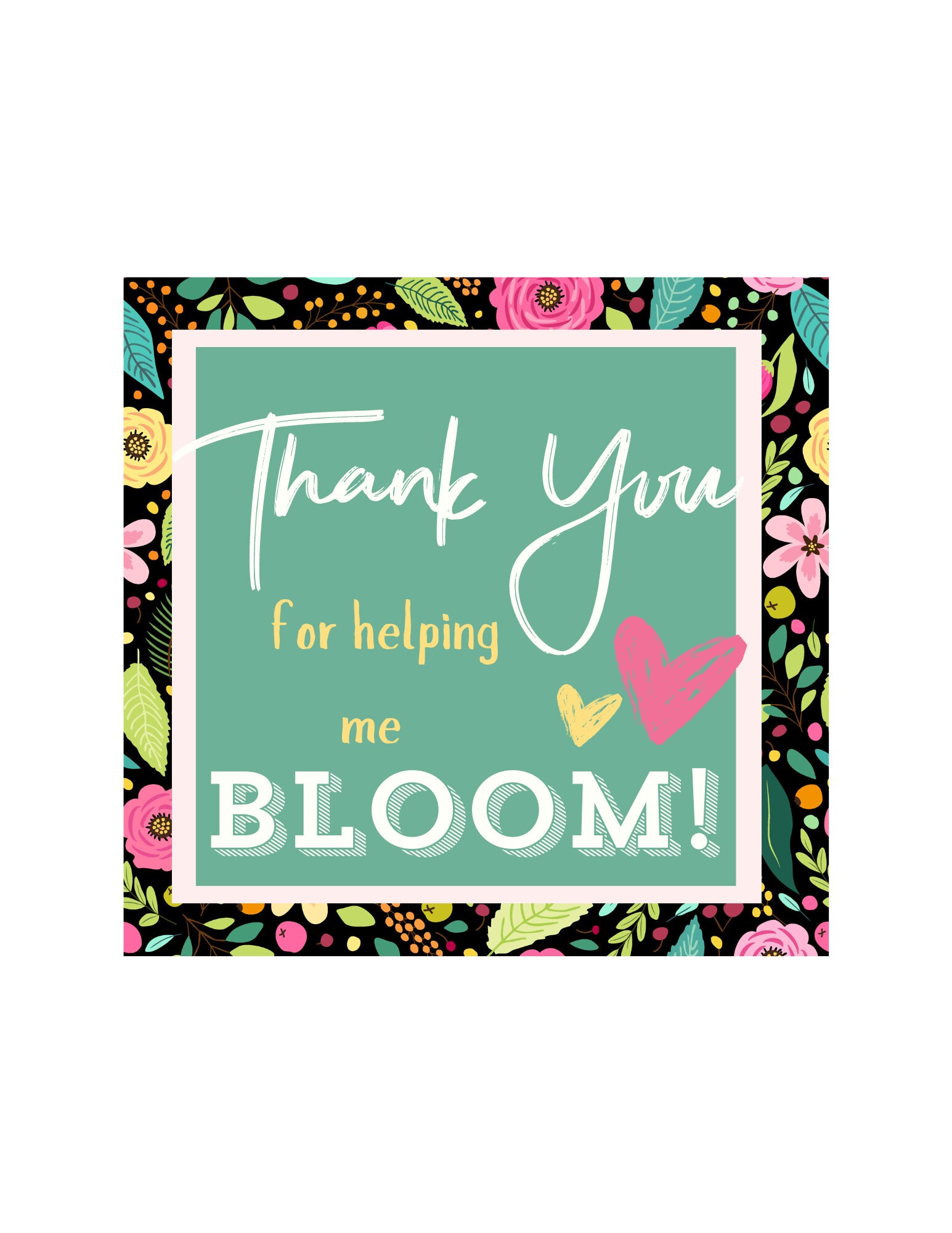 Thanks for Helping Me Bloom Printable Tag - Etsy
