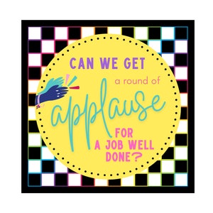 Cute Printable "round of Applause" Gift Tag for Small Appreciation Gift ...