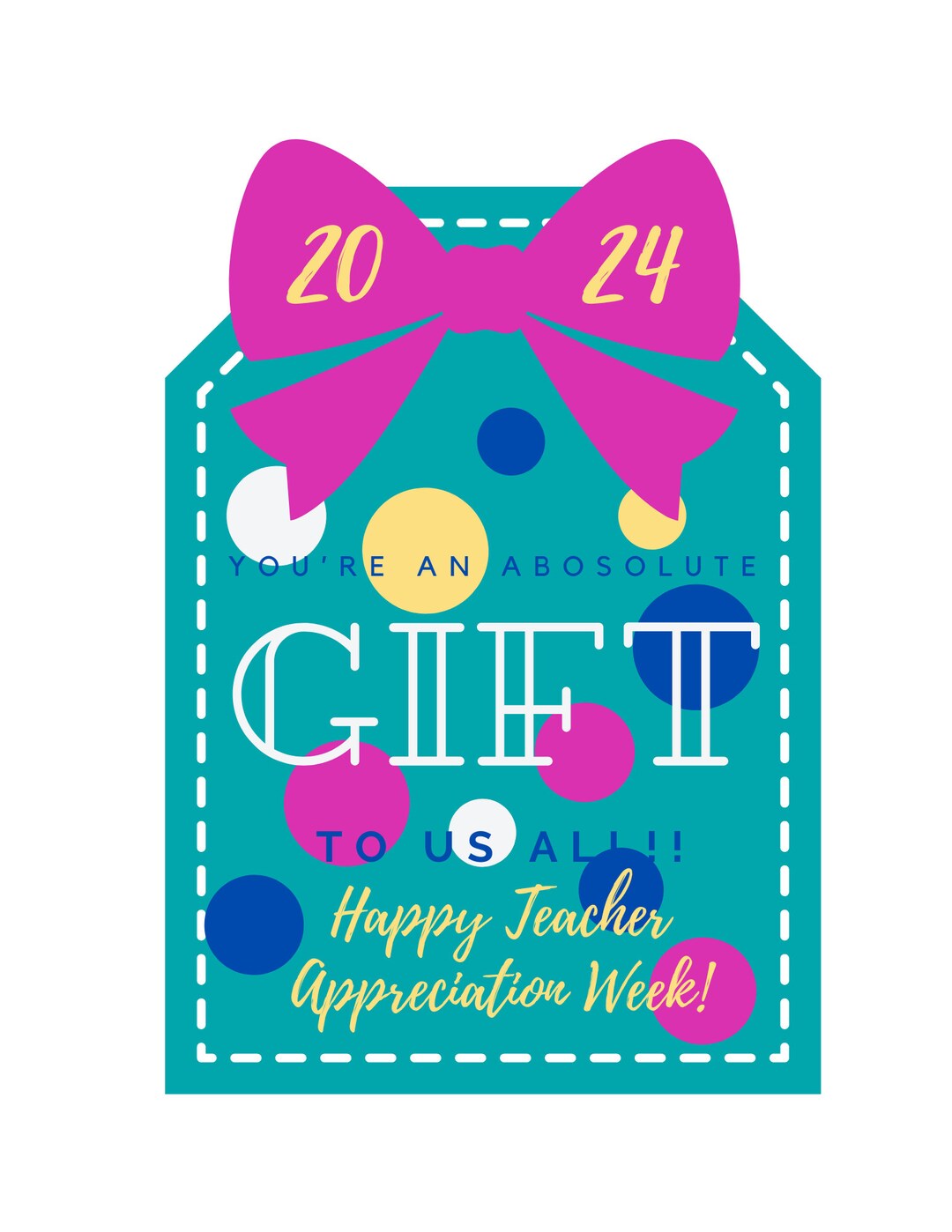 Printable Gift Tag for Teacher Appreciation Week - Gift Card - Etsy