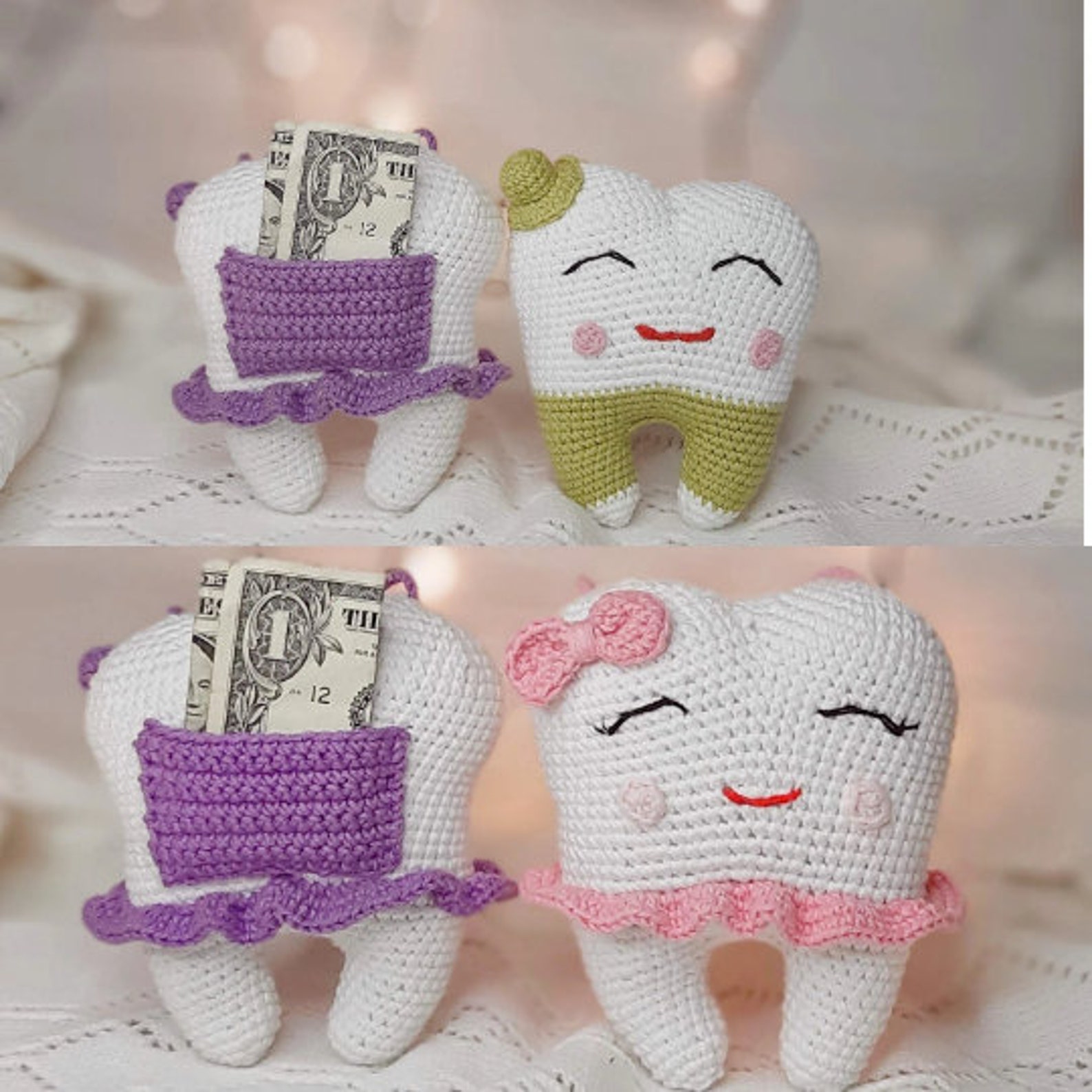 Crochet Tooth Fairy Amigurumi Patterns SET Crochet Pillows - Etsy Canada