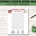 Christmas Cookie Word Search, Winter Word Find, Holiday Printable Games ...
