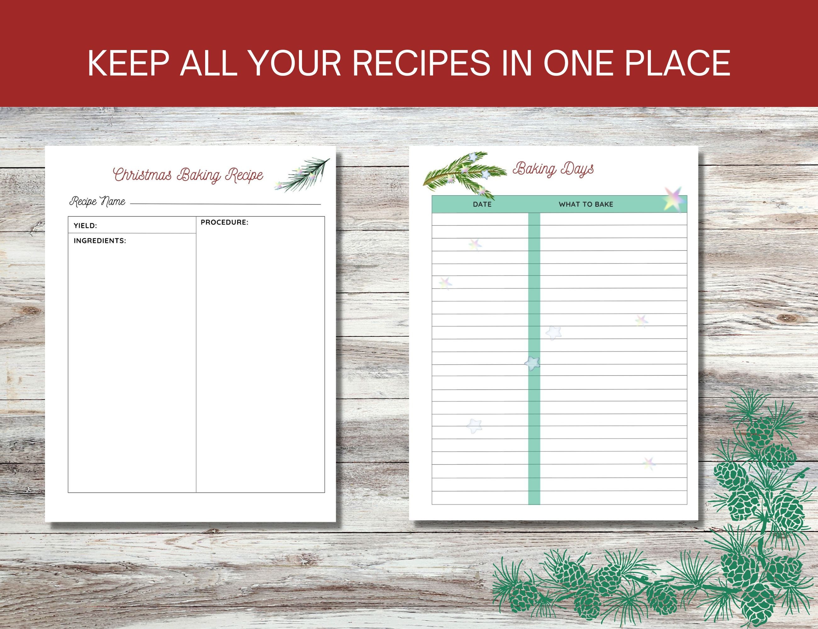 Printable Christmas Baking Planner, Christmas Organizer, Christmas ...