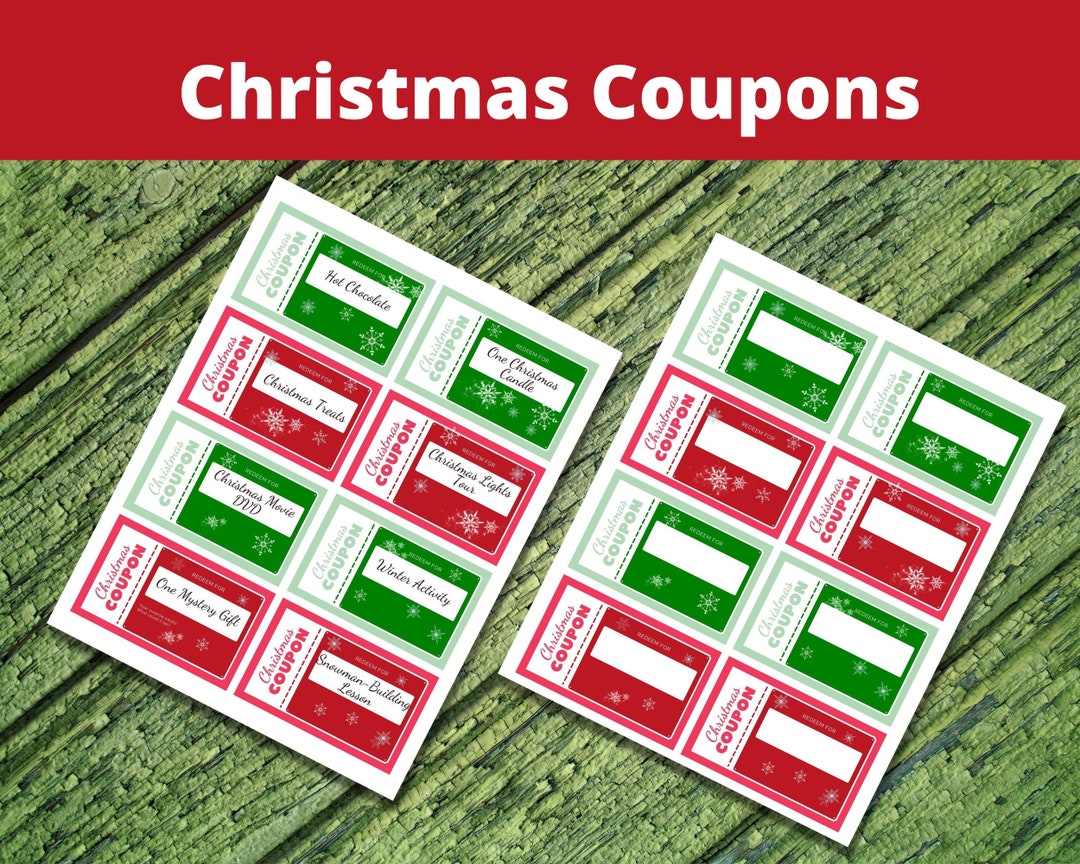 Printable Christmas Coupon Set--spread Holiday Magic! Instant Stocking ...