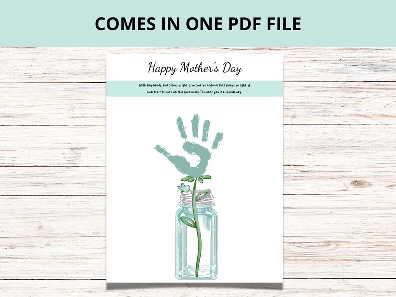 Printable Mother's Day Handprint Craft Mother's Day - Etsy