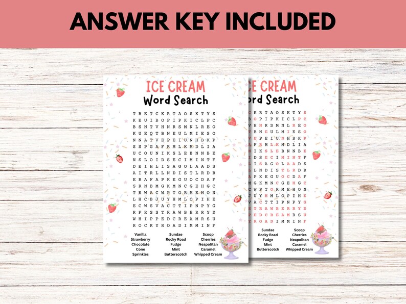 Ice Cream Word Search, Summer Word Find, Summer Classroom Activity ...