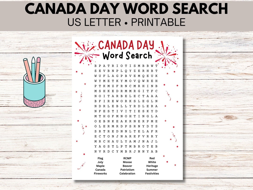 Canada Day Word Search, Summer Word Search, Canada Day Classroom ...