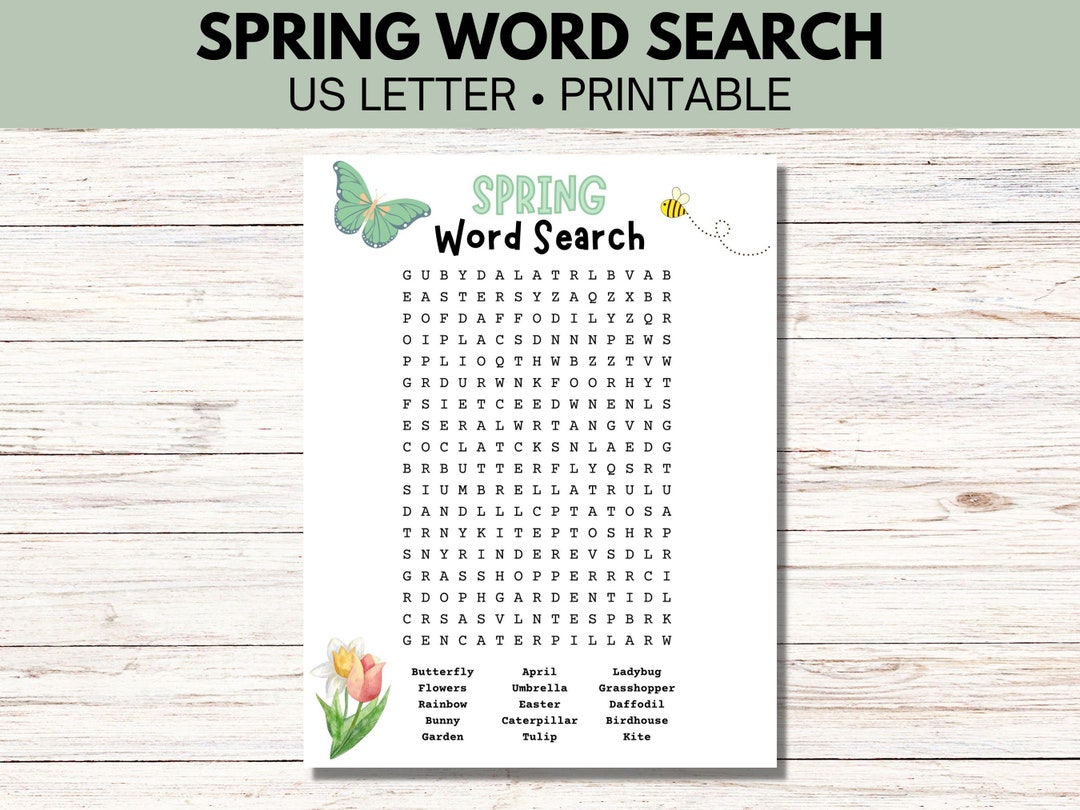 Spring Word Search, Spring Classroom Activity, Easter Family Activity ...