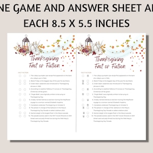 Thanksgiving Fact or Fiction Printable Game, Autumn Game, Thanksgiving ...
