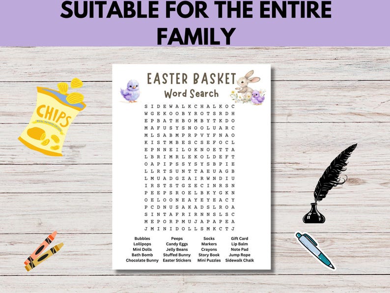 Easter Basket Word Search Printable, Easter Homeschool Puzzle, Kid's ...