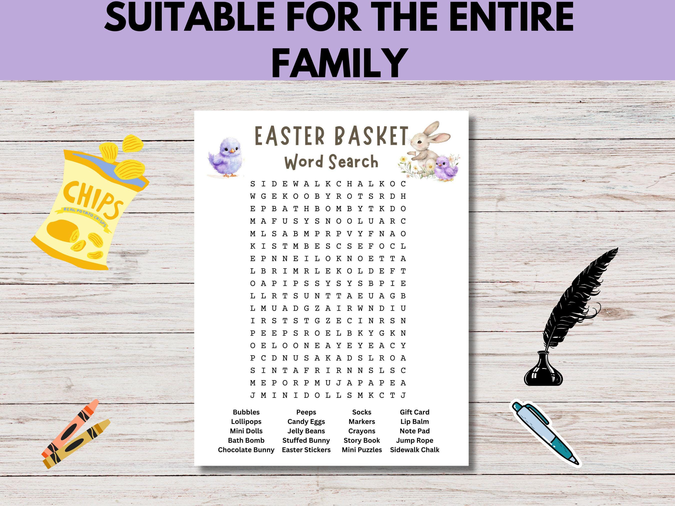 Easter Basket Word Search Printable, Easter Homeschool Puzzle, Kid's ...