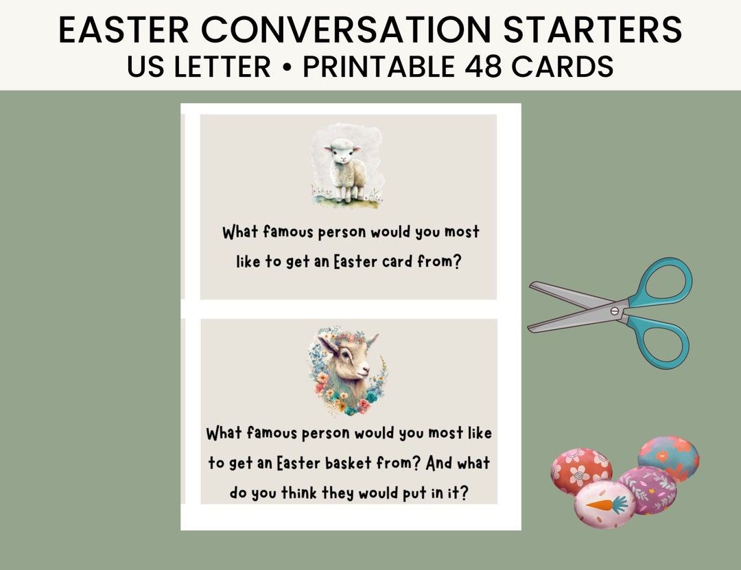 Easter Conversation Starter Cards Printable, Easter Question Cards ...
