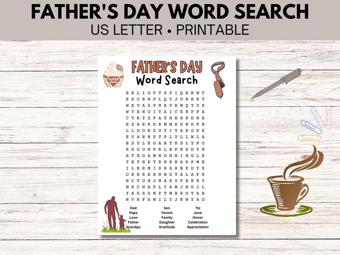 Father's Day Word Search, Father's Day Puzzle, Father's Day Classroom ...