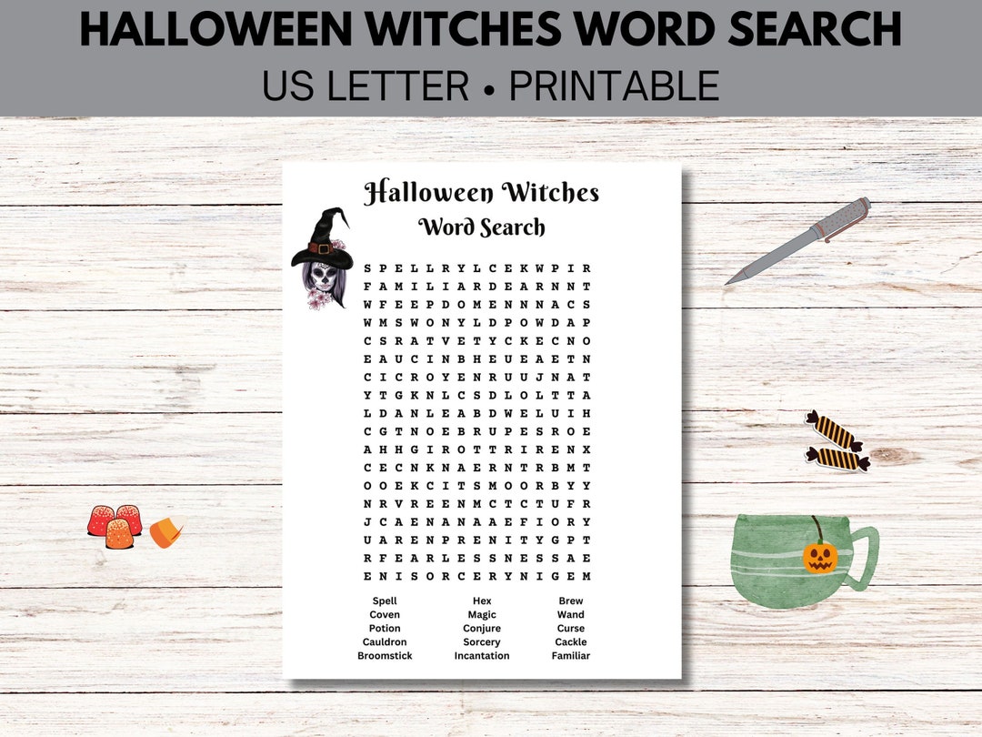 Halloween Witches Word Search, Autumn Word Game, Fall Classroom ...