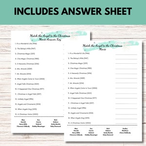 Match the Angel to the Christmas Movie Game, Winter Activity, Christmas ...