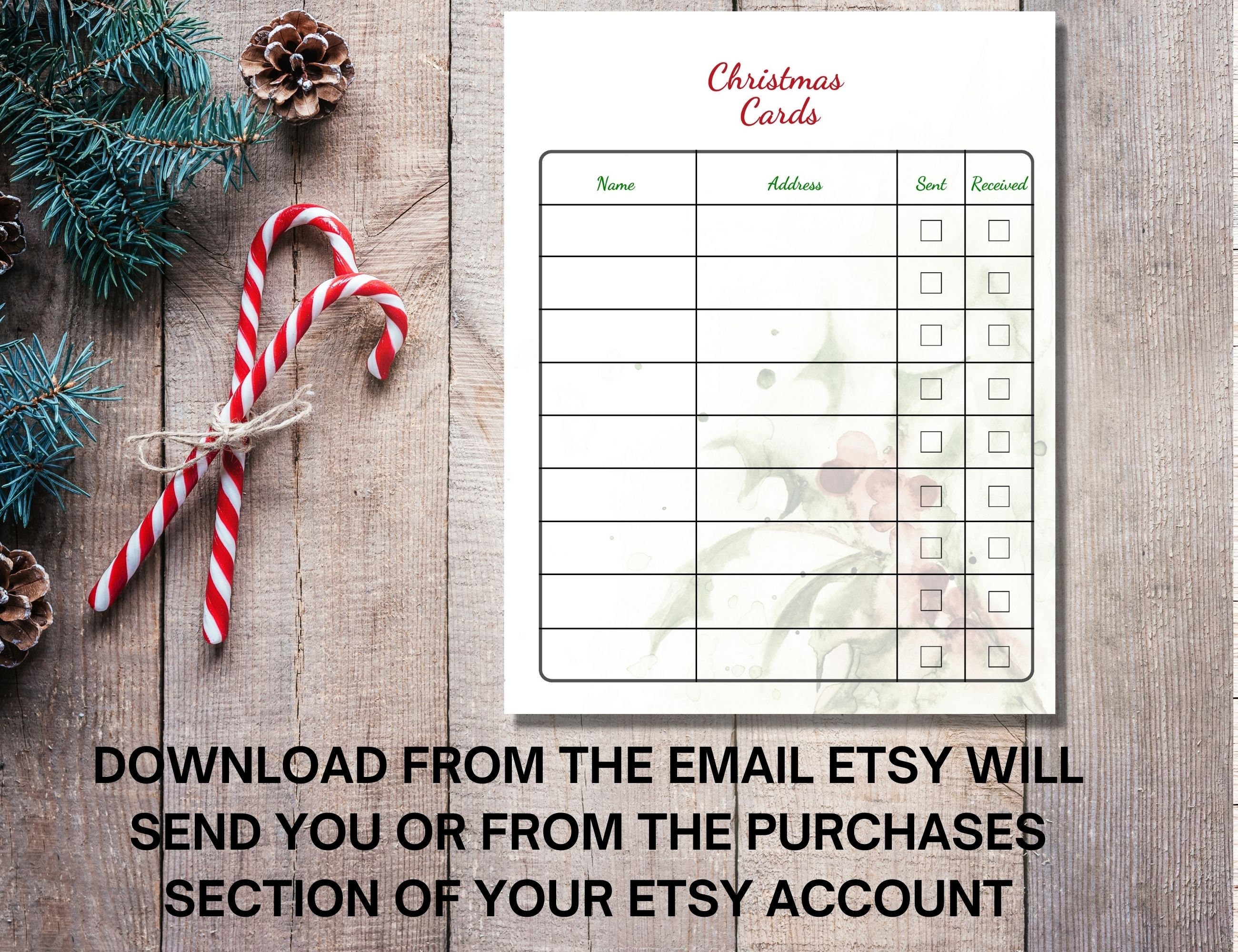 Printable Christmas Card Planner, Christmas Card Checklist, Christmas ...