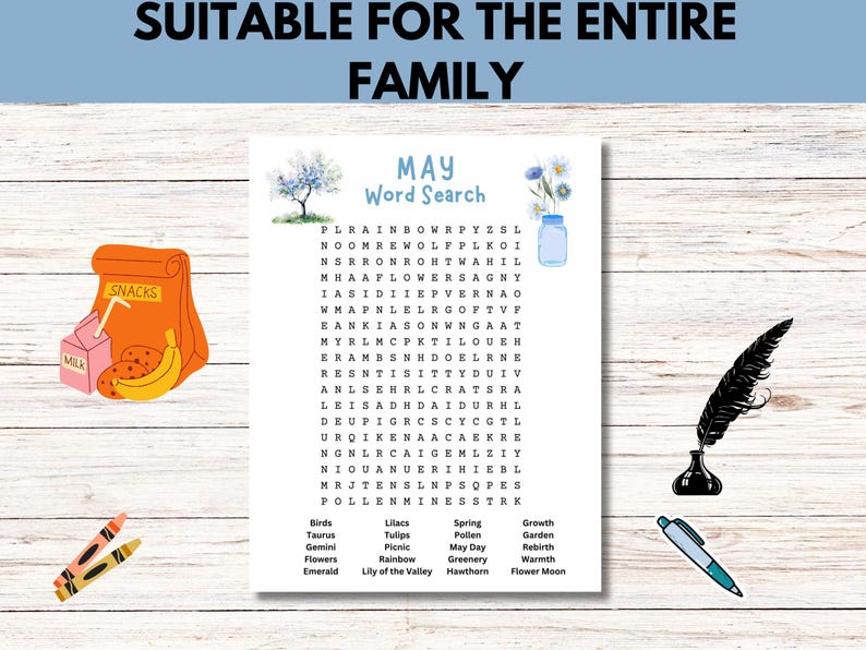 Printable May Word Search, Spring Word Find, Spring Classroom Puzzle ...