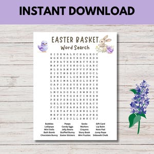 Easter Basket Word Search Puzzle, Spring Activity (printable) - Etsy