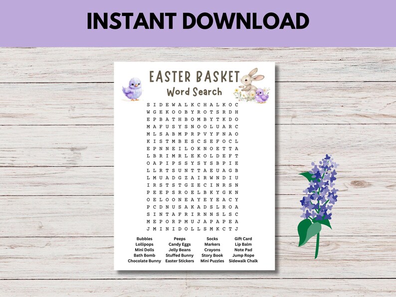 Easter Basket Word Search Printable, Easter Homeschool Puzzle, Kid's ...