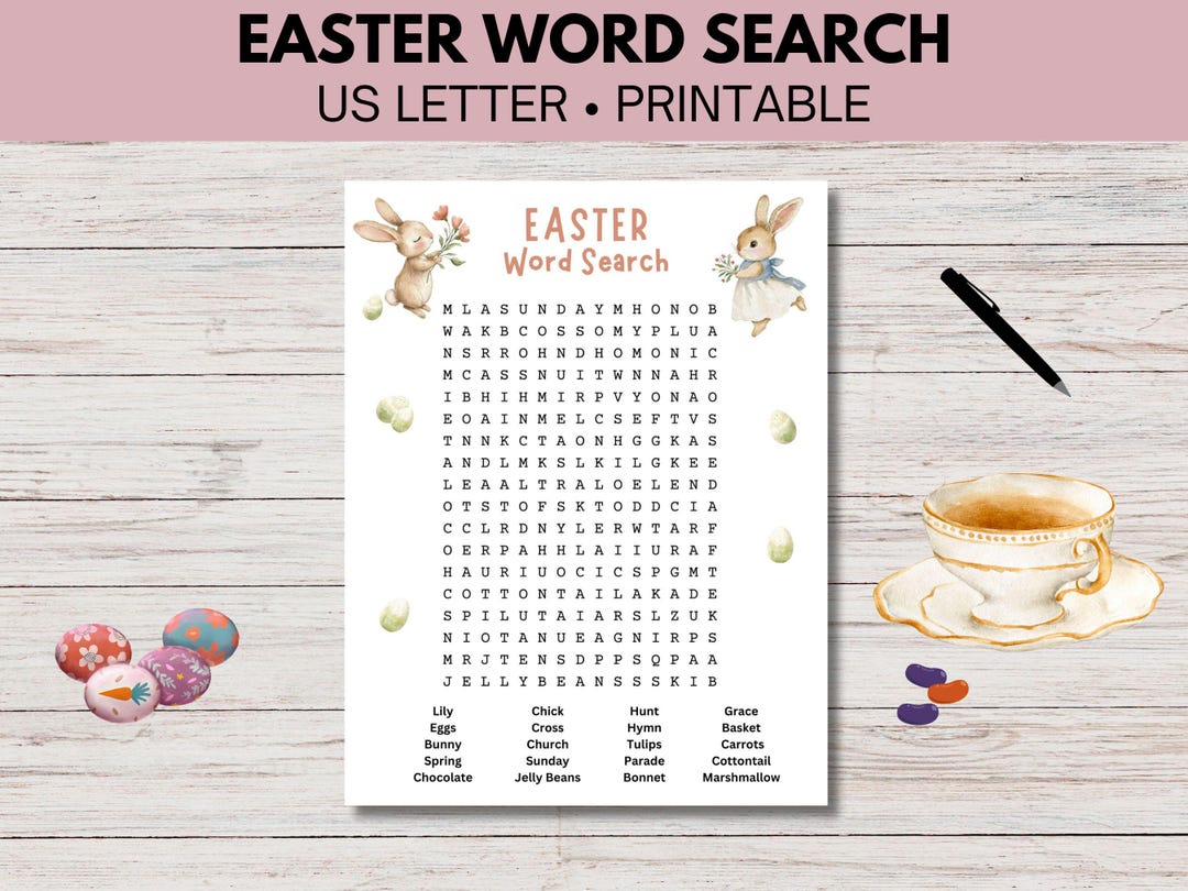 Easter Word Search Printable, Spring Word Find Download, Easter ...