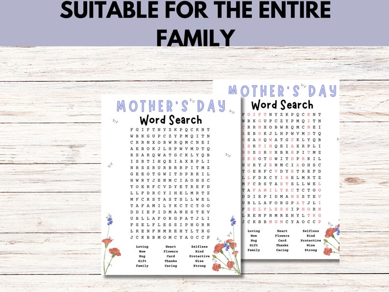 Mother's Day Word Search, Mothering Sunday Puzzle, Mother's Day ...