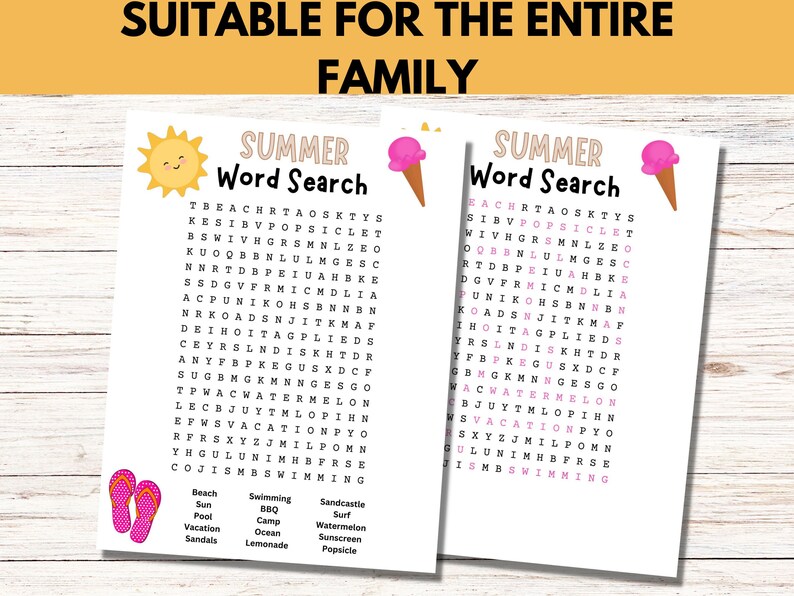 Summer Word Search, Summer Classroom Activity, Summer Home-school Fun ...