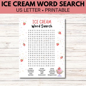 Ice Cream Word Search, Summer Word Find, Summer Classroom Activity ...