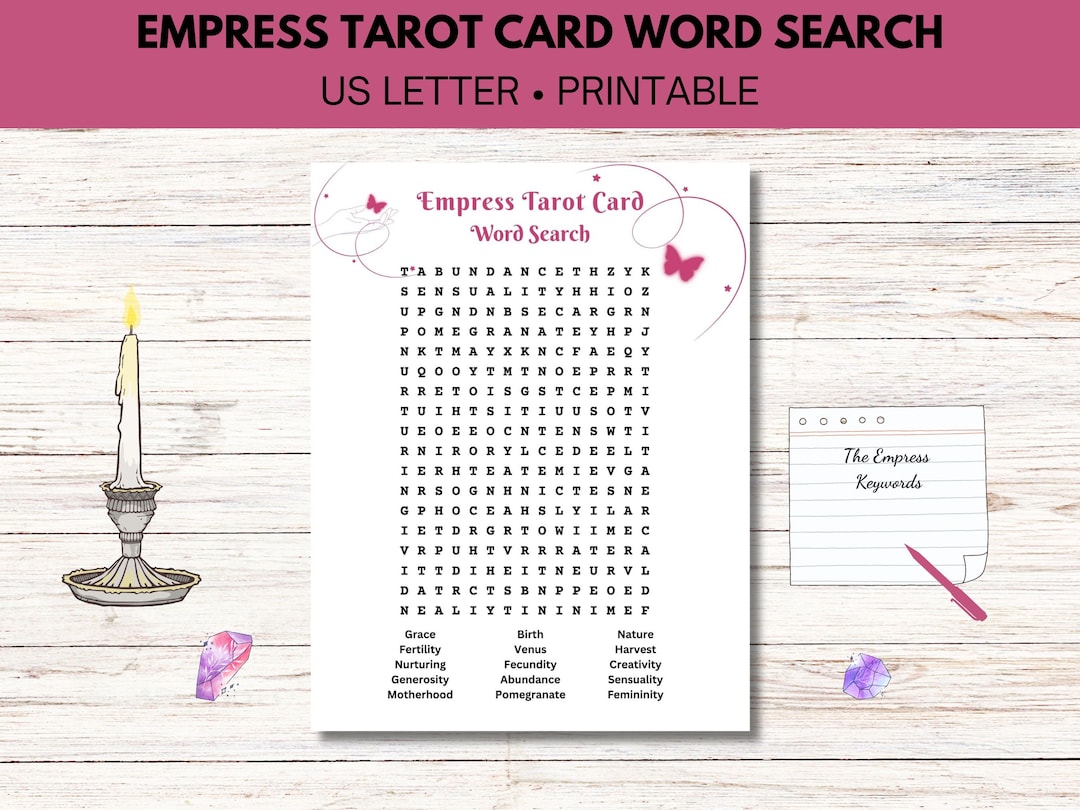 Empress Tarot Card Word Search Puzzle (PDF Pattern) - Etsy