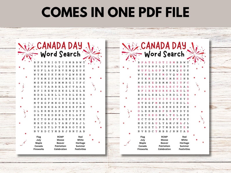 Canada Day Word Search, Summer Word Search, Canada Day Classroom ...