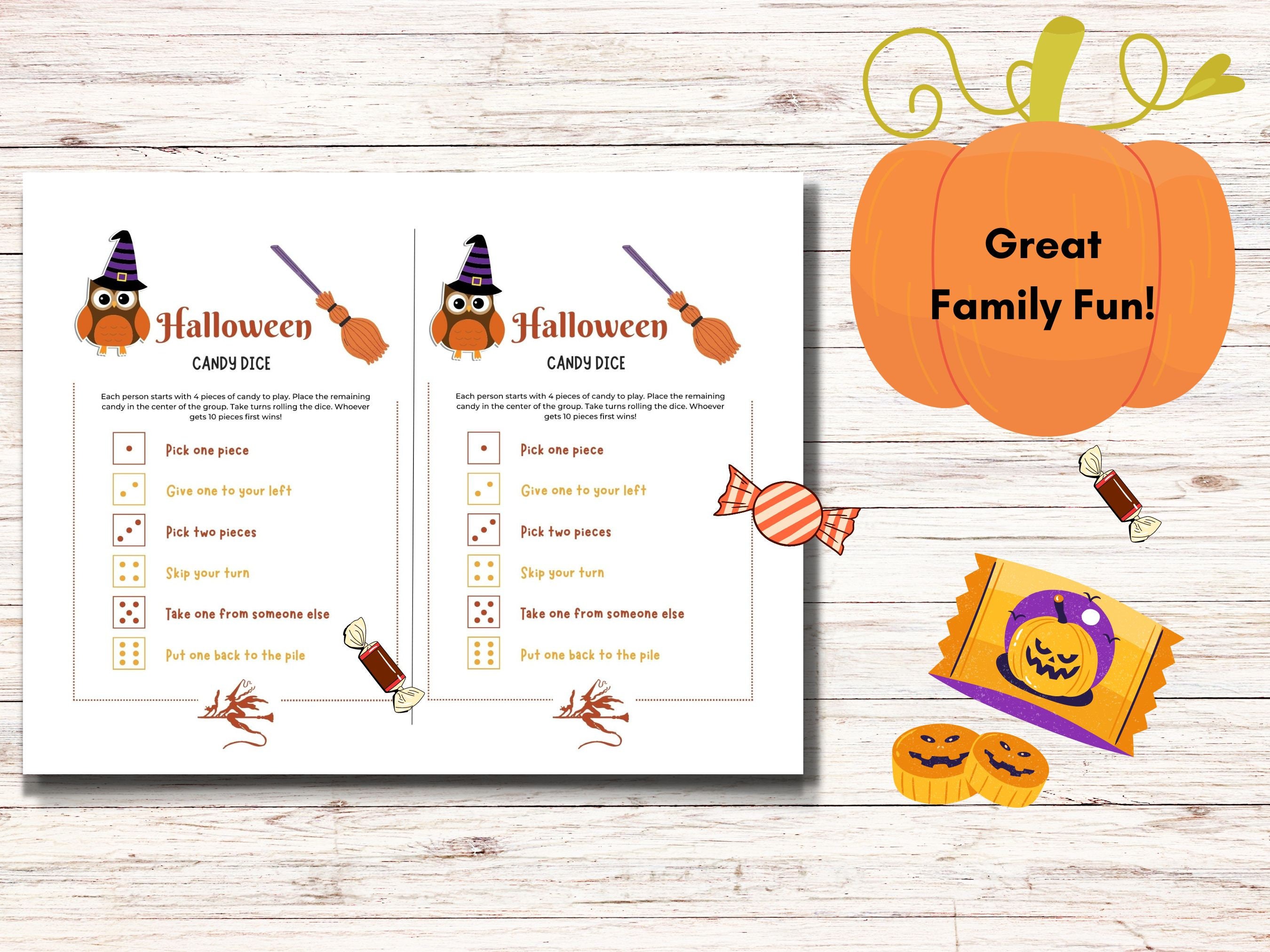 Printable Halloween Games Bundleword Scramble, Candy Dice, & Think Fast ...