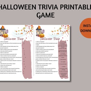Printable Halloween Trivia Game, Autumn Word Games, Halloween Party ...