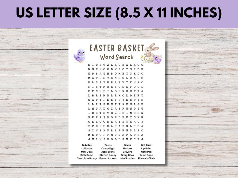Easter Basket Word Search Printable, Easter Homeschool Puzzle, Kid's ...
