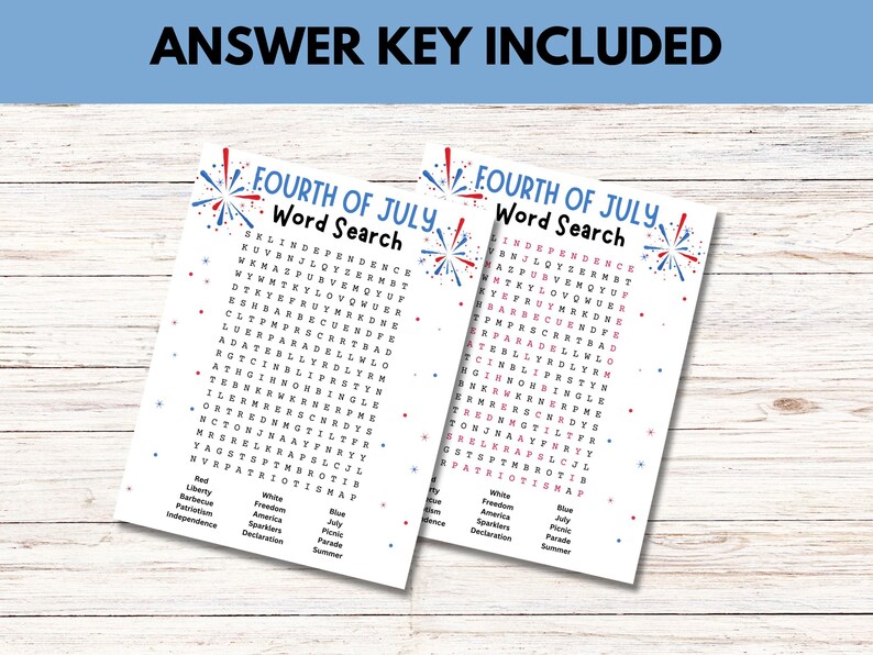 Fourth of July Word Search, Independence Day Word Search, Fourth of ...