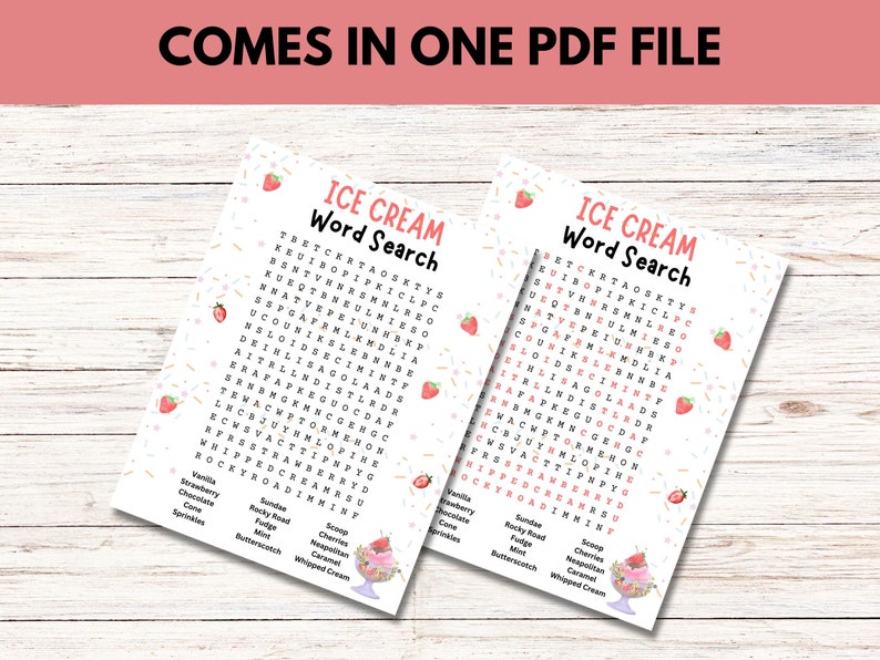 Ice Cream Word Search, Summer Word Find, Summer Classroom Activity ...