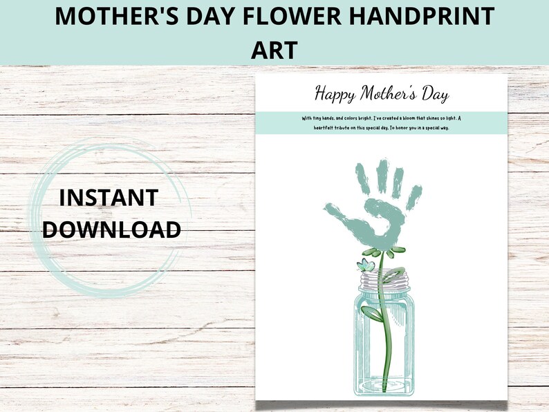 Printable Mother's Day Handprint Craft, Mother's Day Gift, Handprint ...