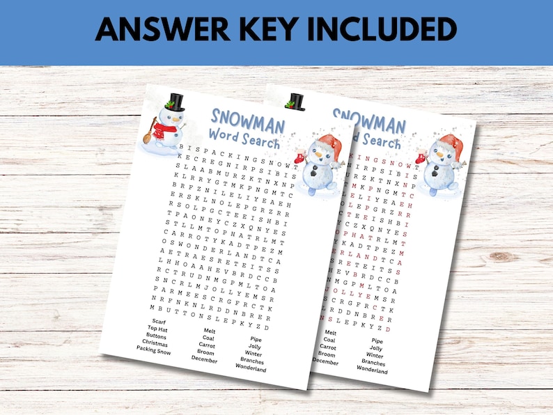 Snowman Word Search Printable, Christmas Word Find, Winter Word Hunt - Etsy