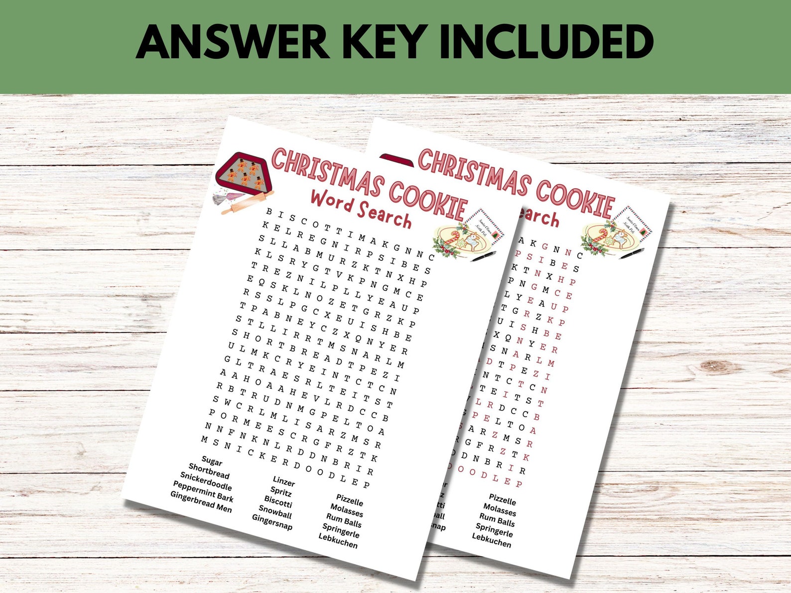 Christmas Cookie Word Search, Winter Word Find, Holiday Printable Games ...