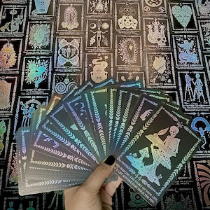 Morbid Mirror Oracle Deck: Goth Holographic Cartomancy, 77 Cards - Etsy