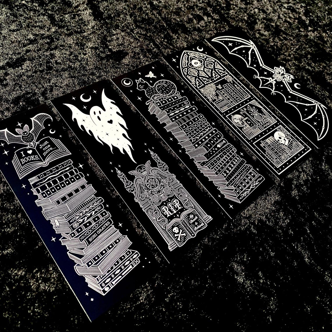 Gothic Bookmarks Pack: Spooky Dark Academia Art, Library Gift - Etsy