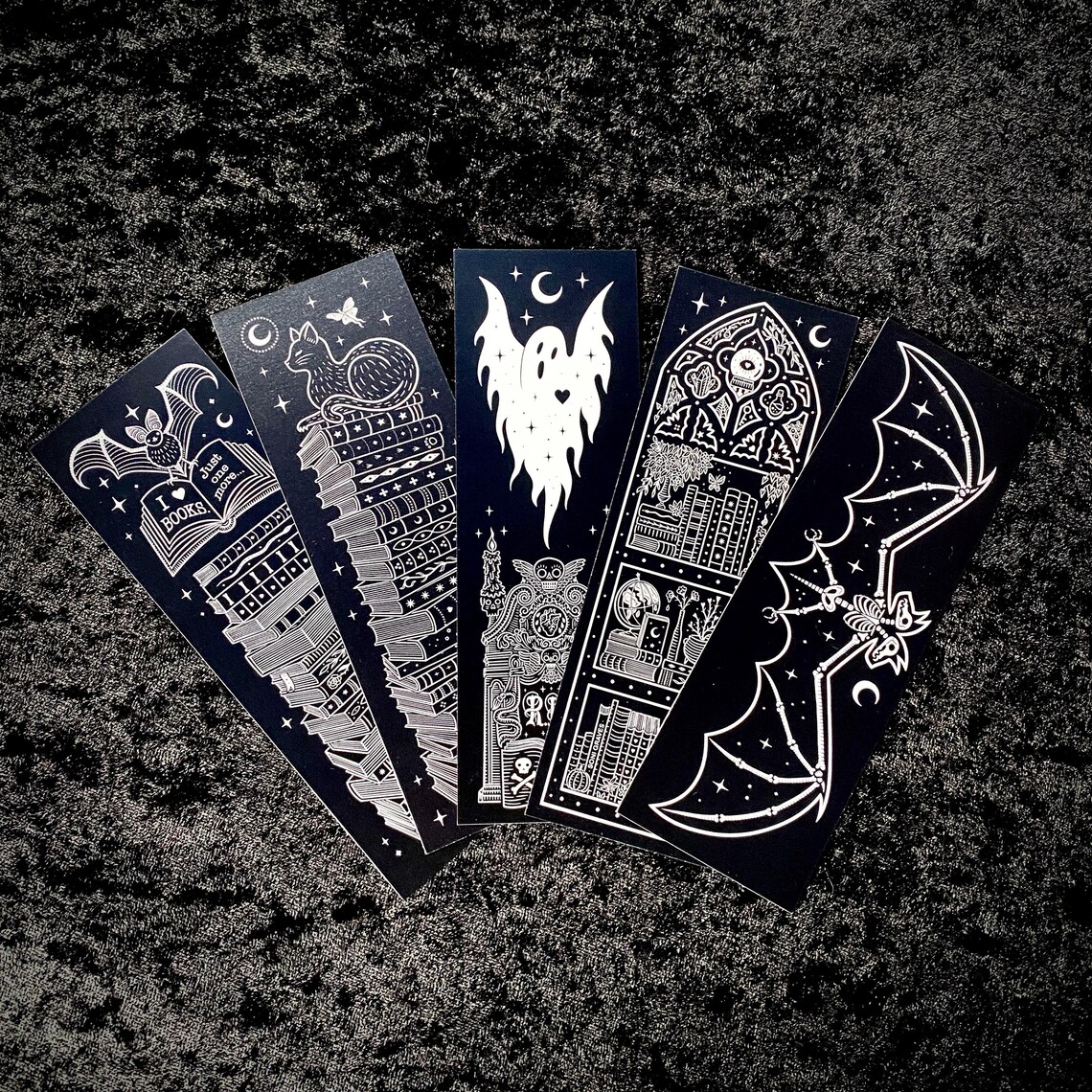 Gothic Bookmarks Pack: Spooky Dark Academia Art, Library Gift - Etsy