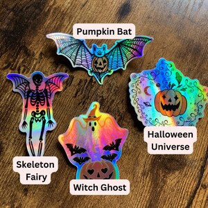 Spooky Friends Sticker Pack Halloween Holographic Water Proof Vinyl ...