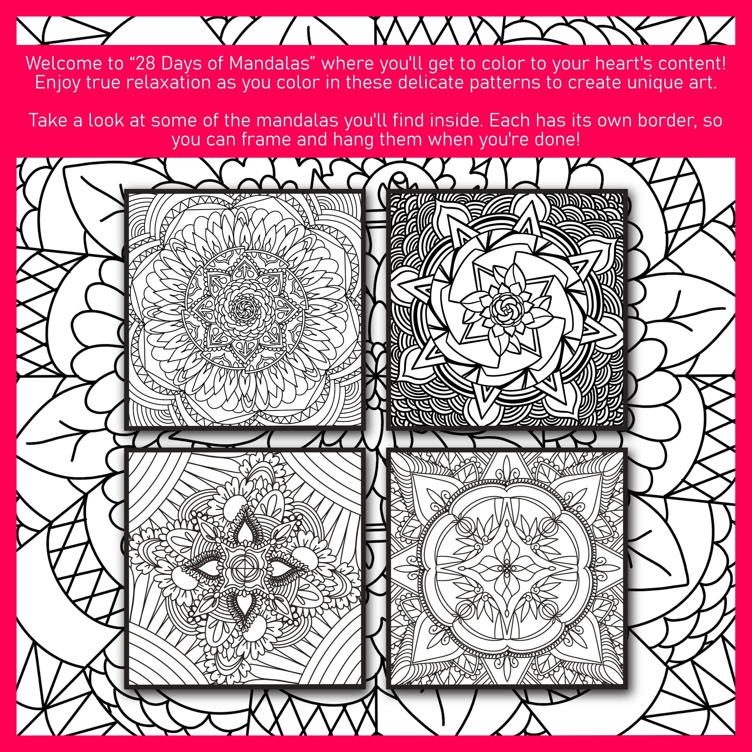 28 Days of Mandalas Physical Adult Coloring Book 28 Designs for ...